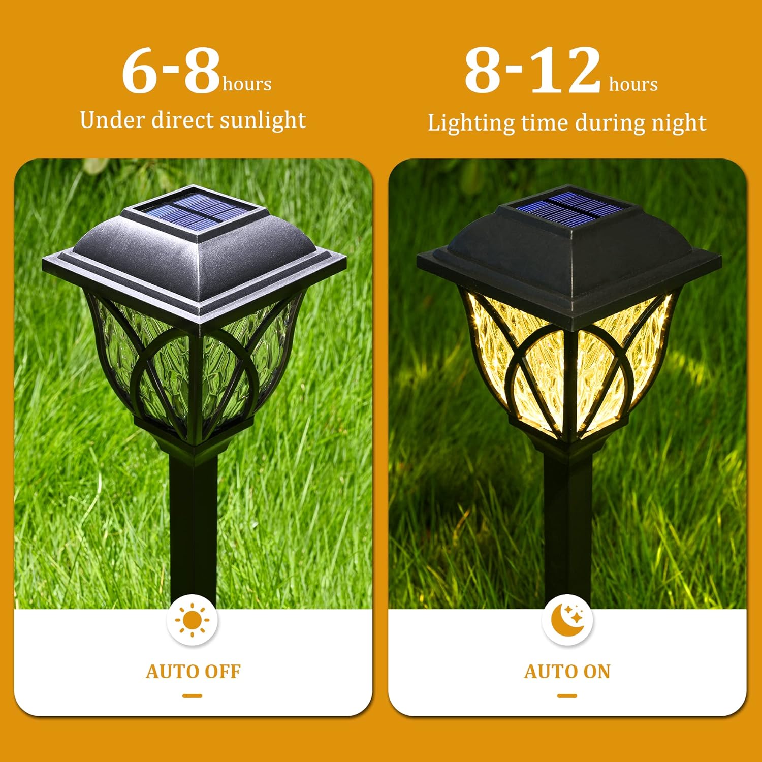 SolarGlow™ 6 Pack LED Solar Pathway Lights for Gardens and Pathways ...