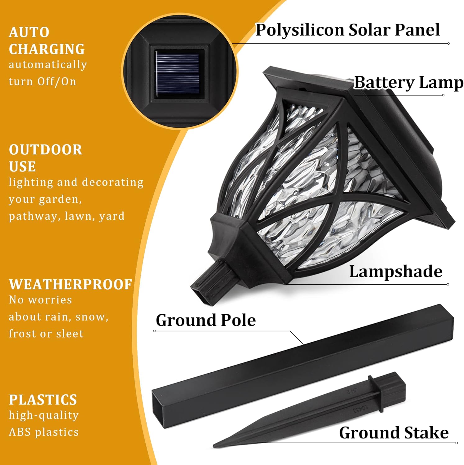 SolarGlow™ 6 Pack LED Solar Pathway Lights for Gardens and Pathways ...