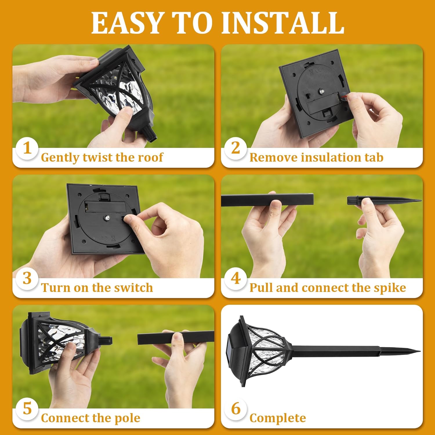 SolarGlow™ 6 Pack LED Solar Pathway Lights for Gardens and Pathways – Manikoco